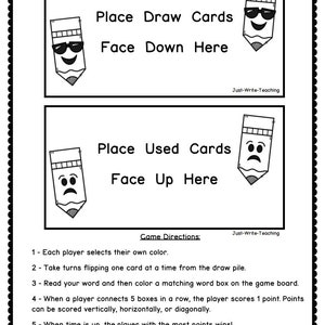 Connect 5 Sight Words Game - BUNDLE - Etsy