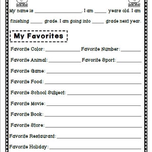 End of Year Memory Book and Activities - Etsy