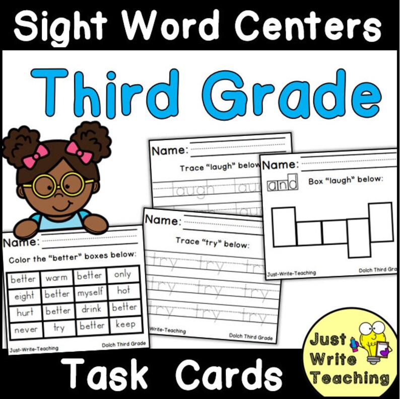 Dolch Third Grade Sight Word Task Cards - Etsy