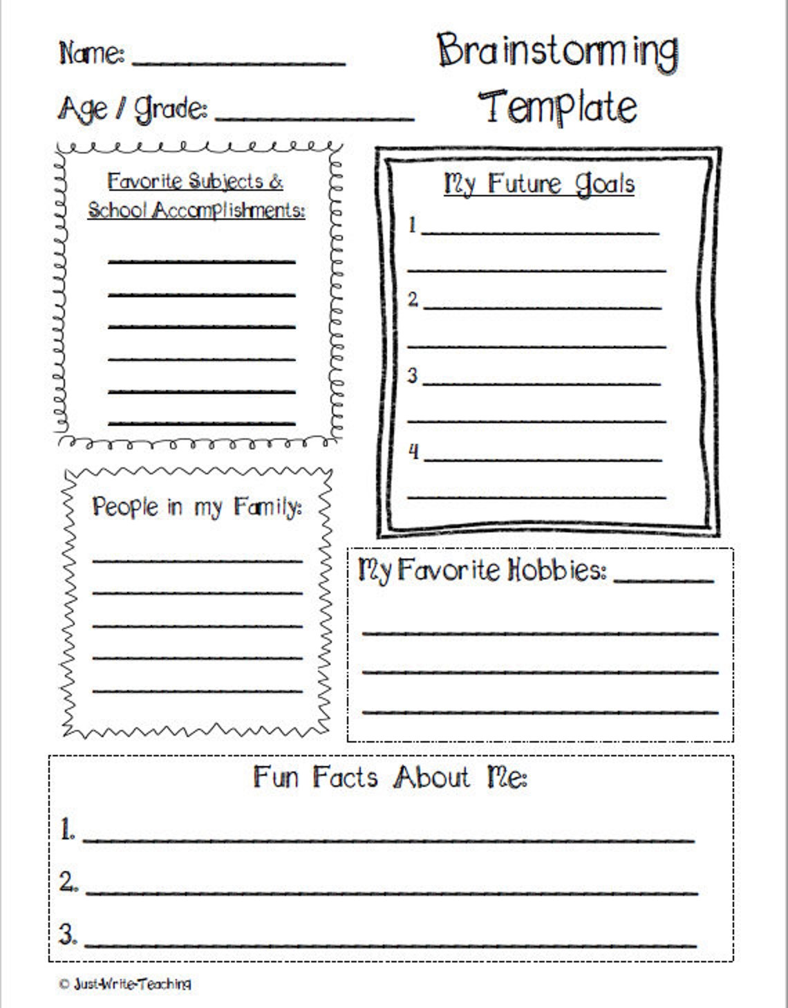 Autobiography Writing Project Book Template (week-long) ~ Distance ...