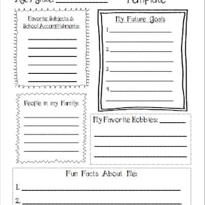 Autobiography Writing Project Book Template (week-long) ~ Distance ...