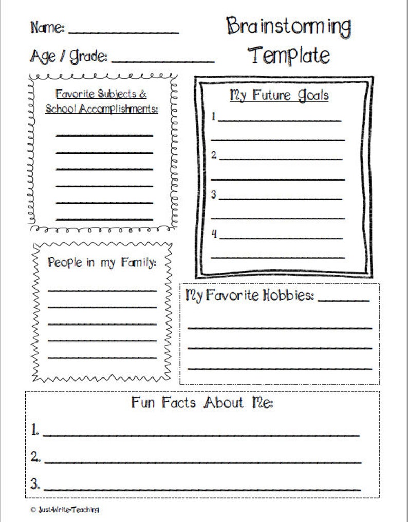 Autobiography Writing Project Book Template - Etsy
