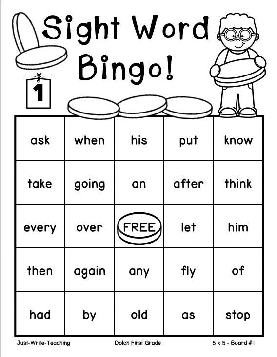 Sight Word Bingo - Dolch First Grade - Etsy