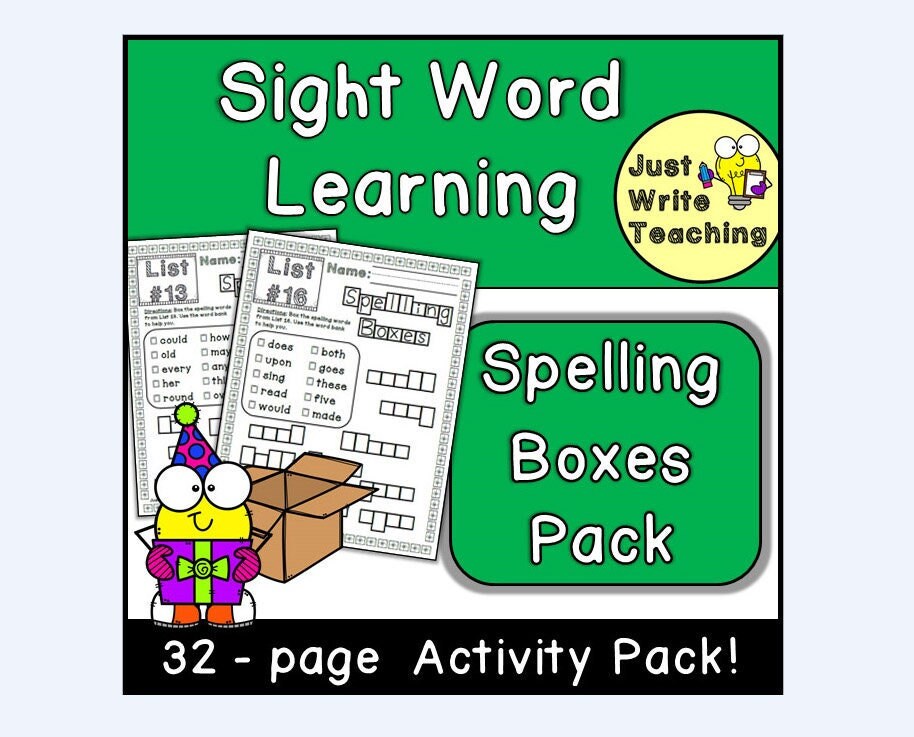 Sight Word Spelling Boxes Activity Pack - 32 Activities! - Etsy
