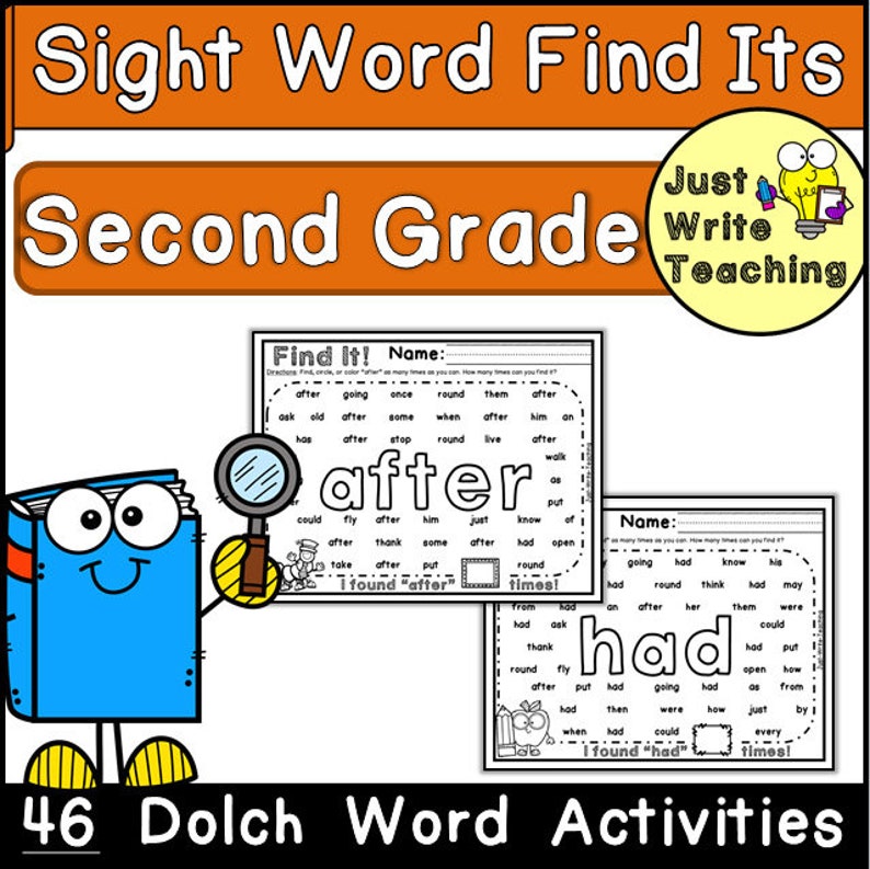 Dolch Second Grade Sight Word Find It Activities - Etsy