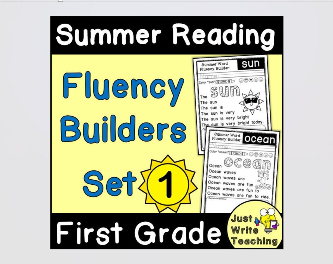 First Grade Summer Reading Fluency Builders - Set 1 - Etsy