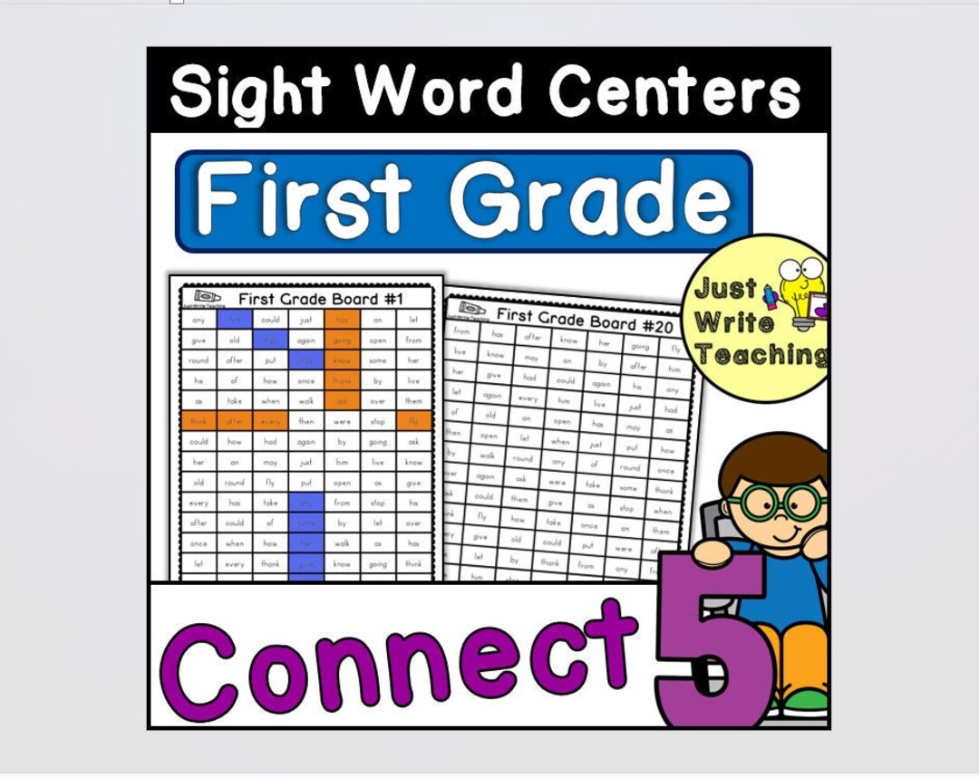 Connect 5 First Grade Sight Words Game - Etsy