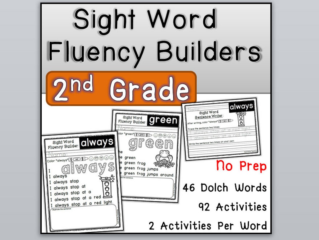 Sight Word Fluency Builders (dolch Second Grade) - Etsy