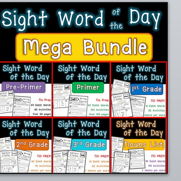 Dolch Sight Words - Etsy