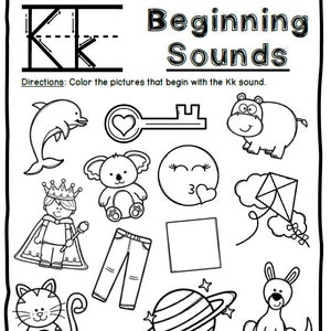 Beginning Sound Color Its - Alphabet Activities - A to Z Practice (26 ...