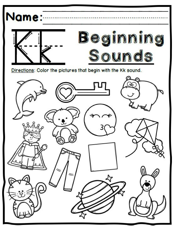 Beginning Sound Color Its - Alphabet Activities - A to Z Practice (26 ...