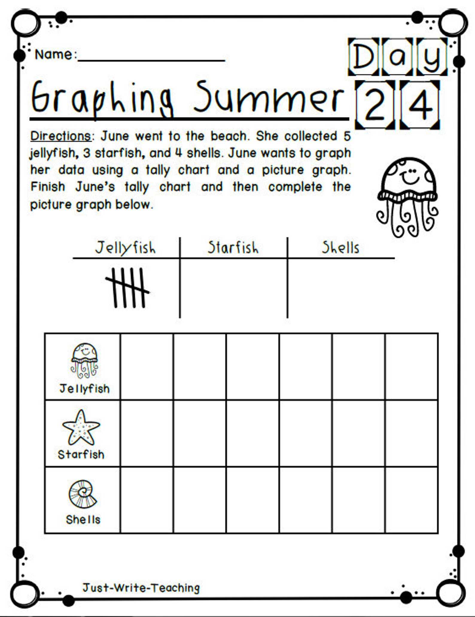 Summer Math Packet Rising Second Grade (first Grade Review) 50 Sheets ...