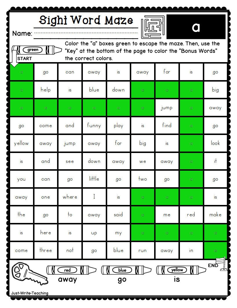 Sight Word Mazes Centers Bundle - Etsy