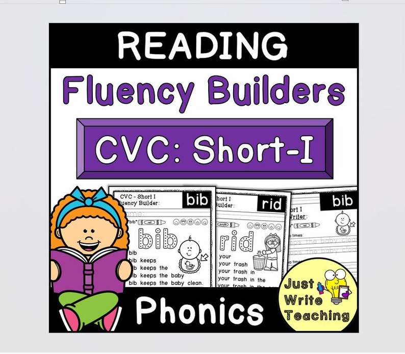 Reading Fluency Builders - CVC Short I - Etsy