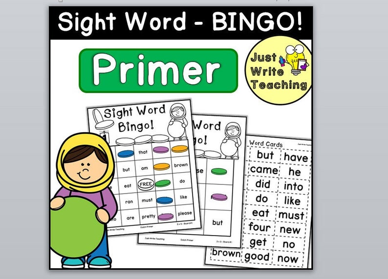 Sight Word Bingo - Dolch Primer - Etsy