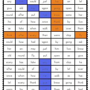 Connect 5 Sight Words Game - BUNDLE - Etsy