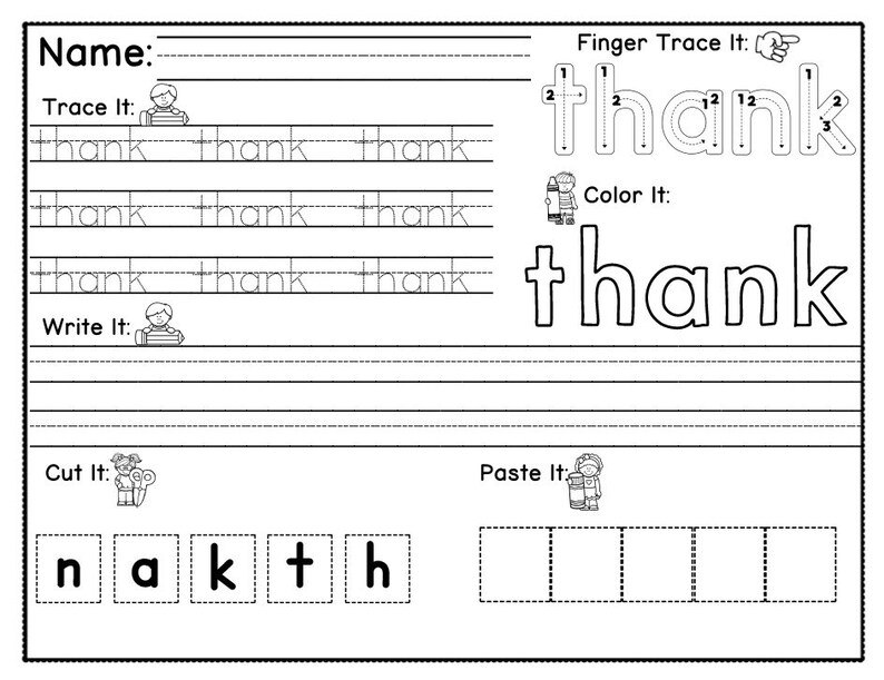 First Grade Sight Word Tracers - Etsy