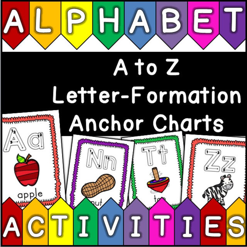 Letter Formation Anchor Charts - Alphabet Activities - A to Z (26 ...
