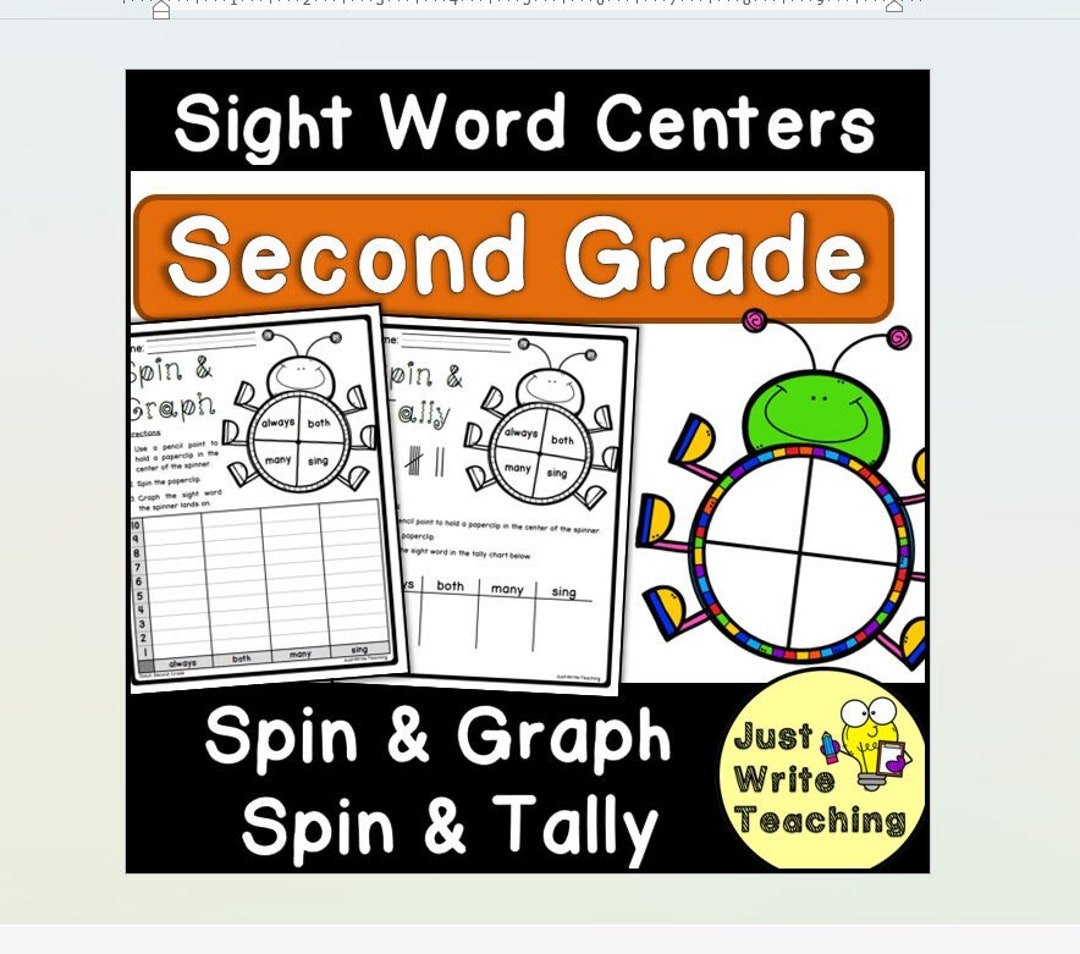Second Grade Sight Word Centers - Spin Graph and Tally - Etsy
