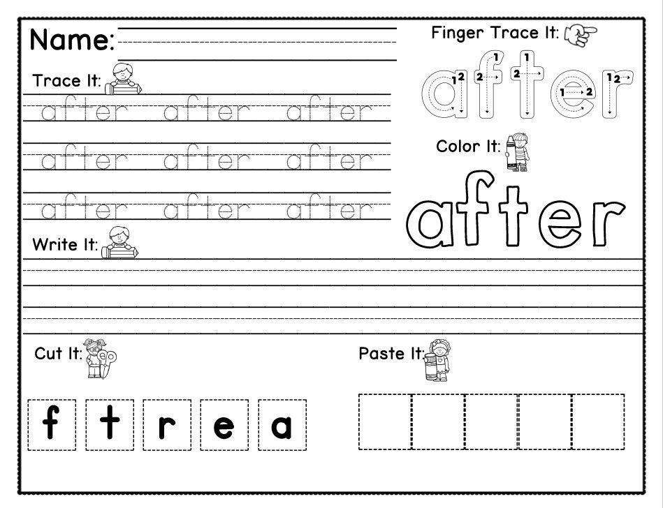 First Grade Sight Word Tracers - Etsy