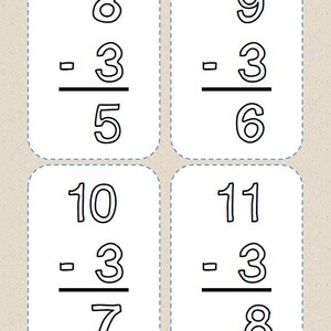 Math Flash Cards Addition Facts & Subtraction Facts (distance Learning ...