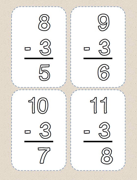 Math Flash Cards Addition Facts & Subtraction Facts (distance Learning ...