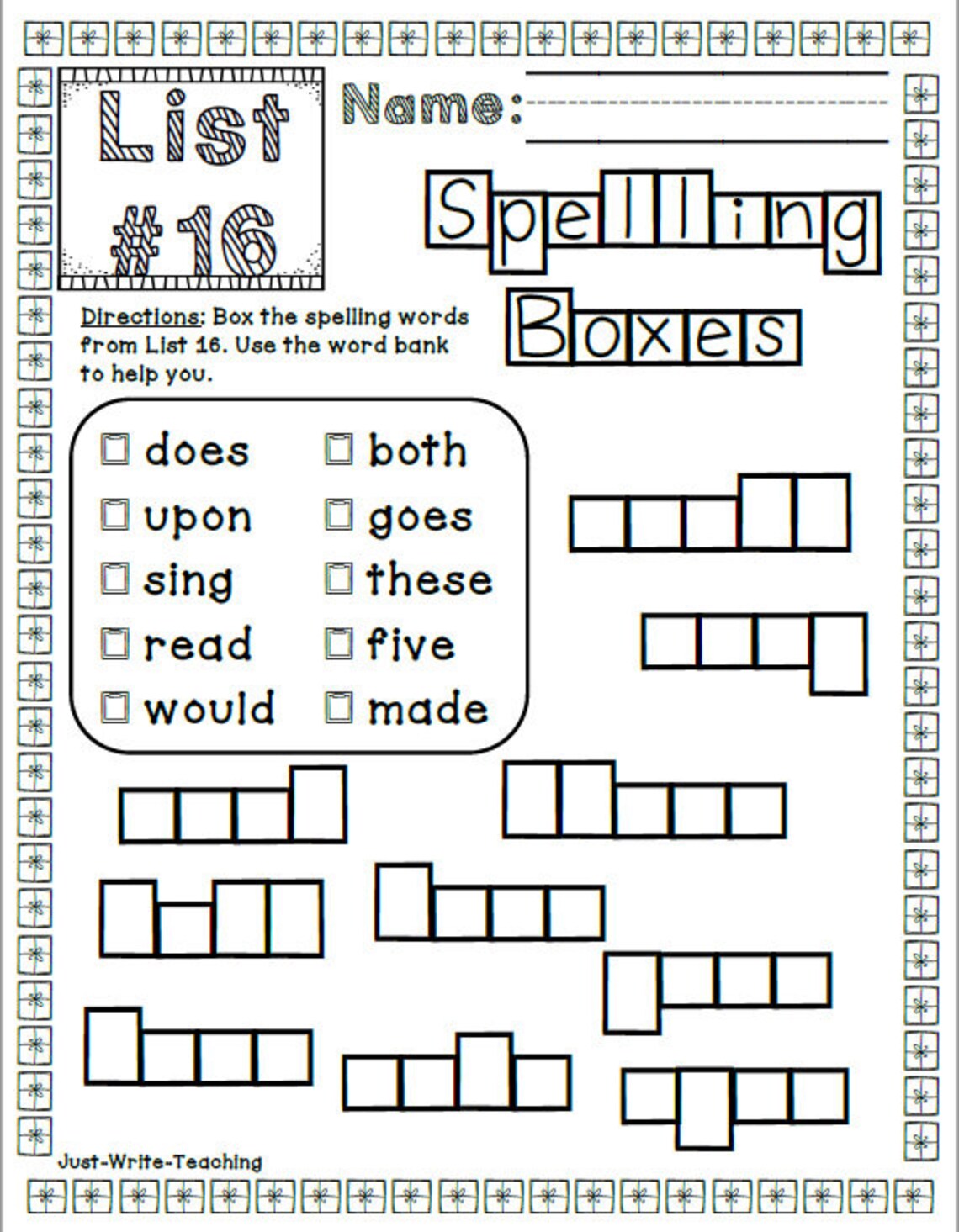Sight Word Spelling Boxes Activity Pack - 32 Activities! - Etsy