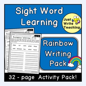Sight Word Rainbow Writing Activities - Etsy