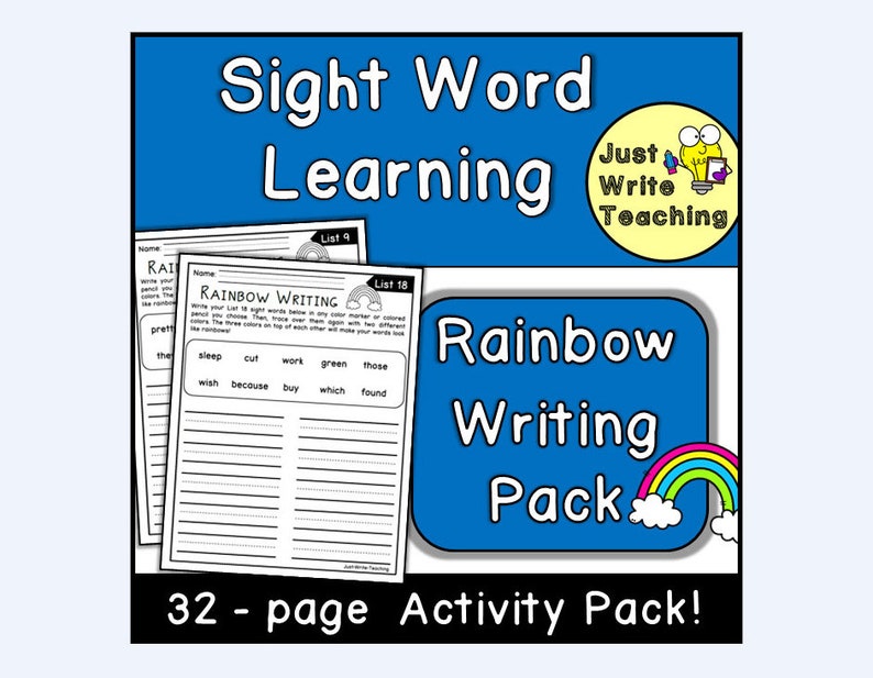 Sight Word Rainbow Writing Activities - Etsy