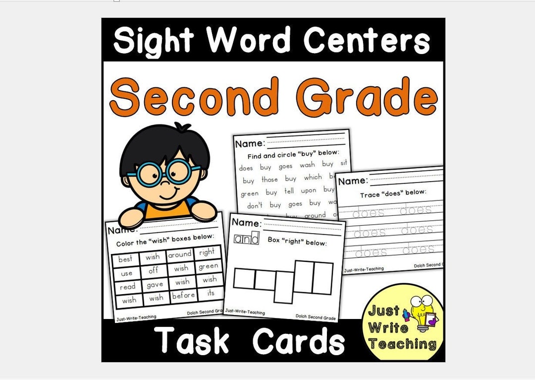 Dolch Second Grade Sight Word Task Cards - Etsy