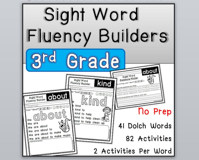 Sight Word Fluency Builders Dolch Third Grade - Etsy