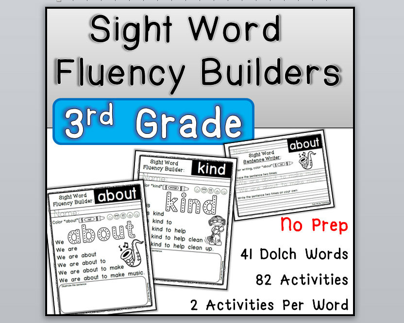 Sight Word Fluency Builders Dolch Third Grade - Etsy