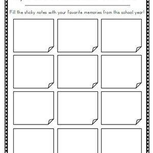 End of Year Memory Book and Activities - Etsy