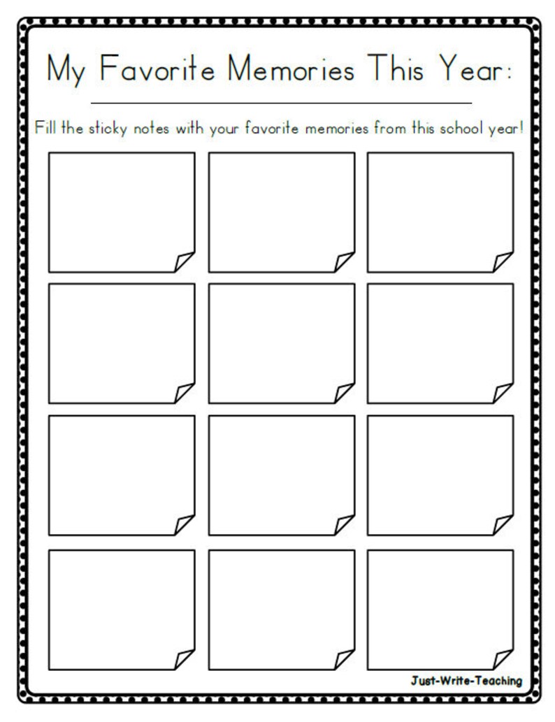 End of Year Memory Book and Activities - Etsy