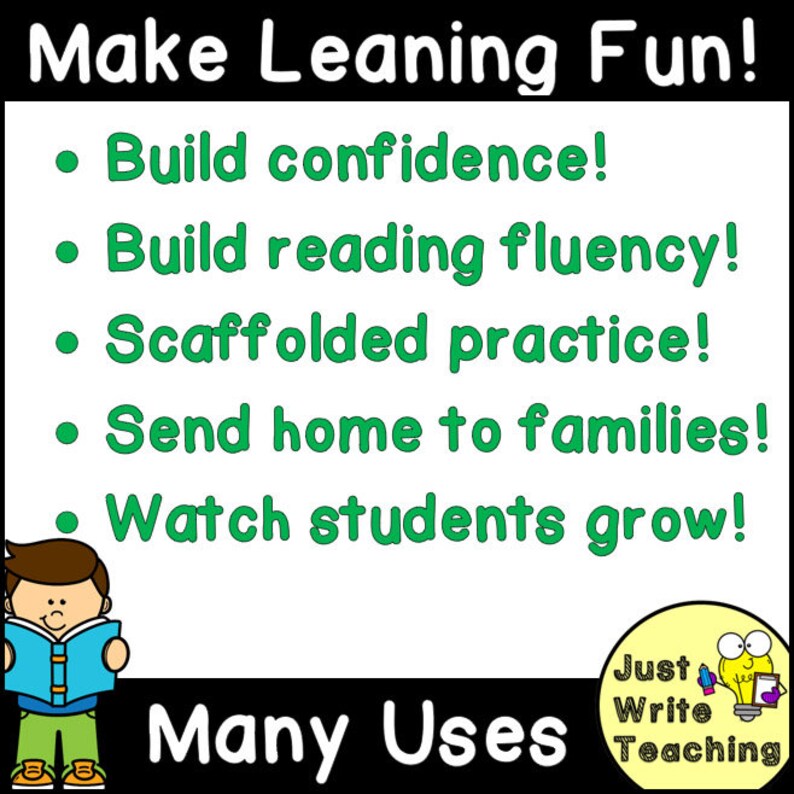 Reading Fluency Builders - CVC Short U - Etsy