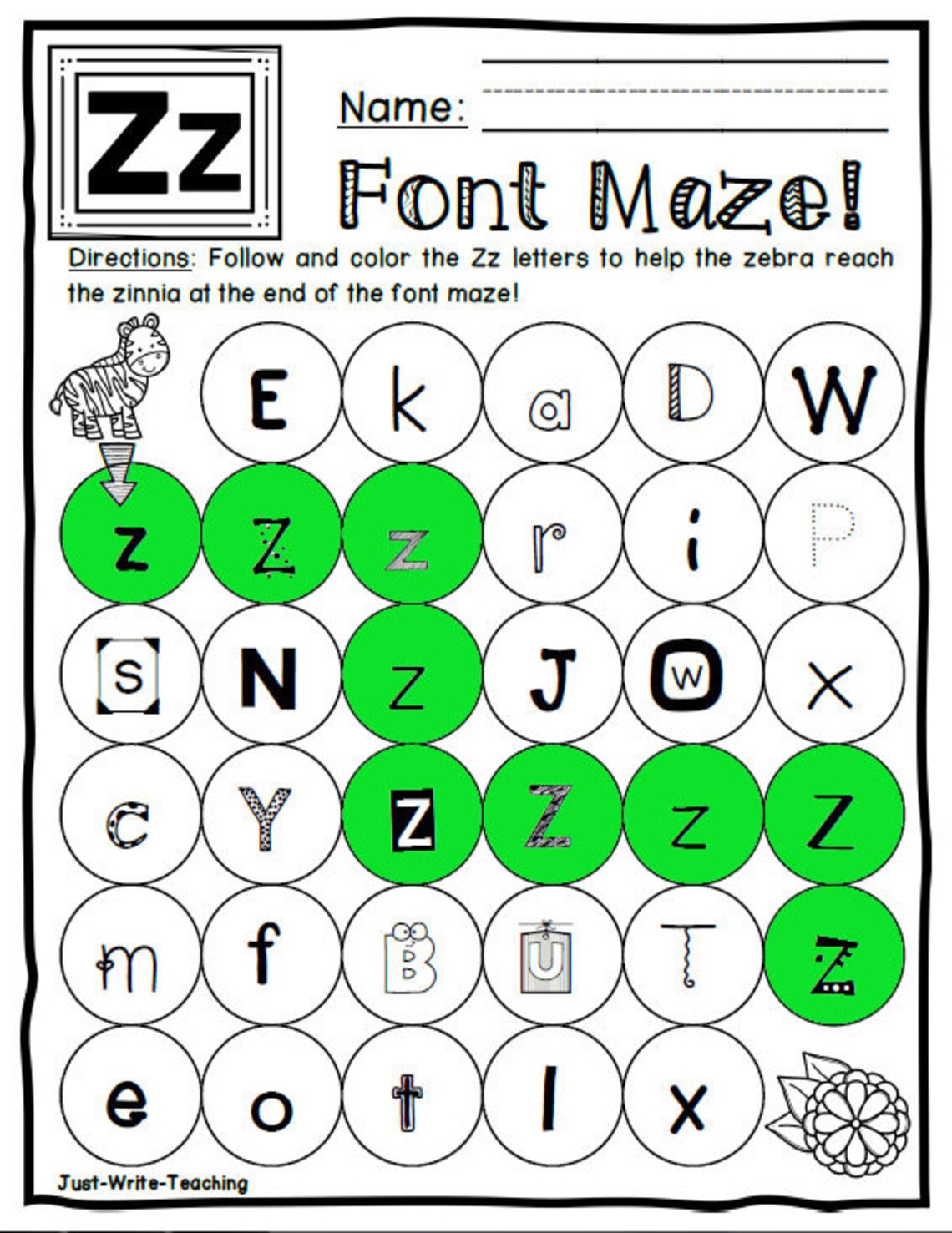 Letter Font Mazes Alphabet Activities A to Z Practice 26 Sheets - Etsy