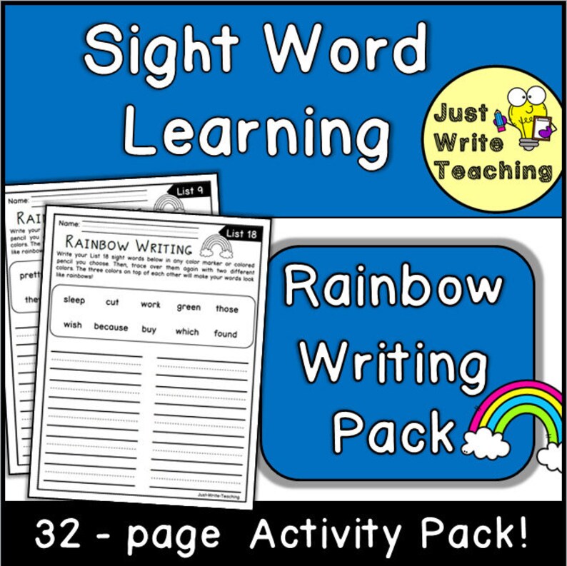 Sight Word Rainbow Writing Activities - Etsy