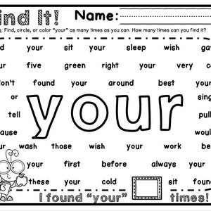 Dolch Second Grade Sight Word Find It Activities - Etsy