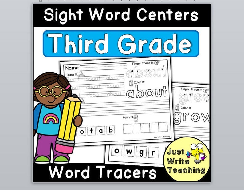Third Grade Sight Word Tracers - Etsy