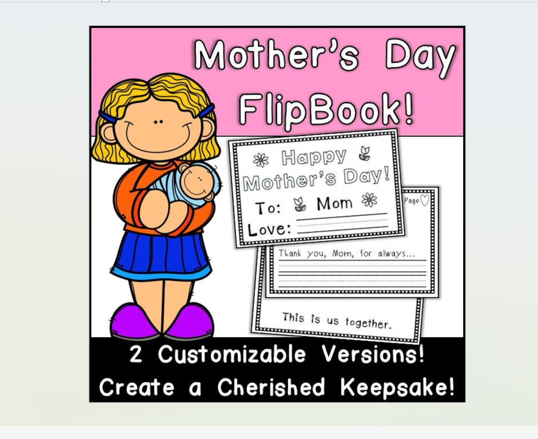 Mother's Day Flipbook Activity - Etsy