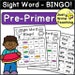 Sight Word Bingo - Dolch Pre-primer - Etsy