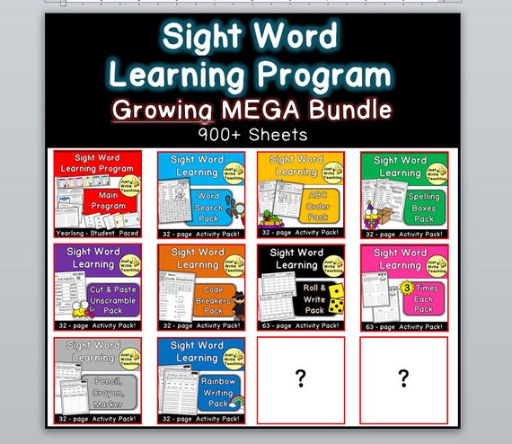 Dolch Sight Word Learning MEGA Bundle Full Year Program | Etsy
