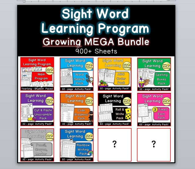 Dolch Sight Word Learning MEGA Bundle Full Year Program | Etsy