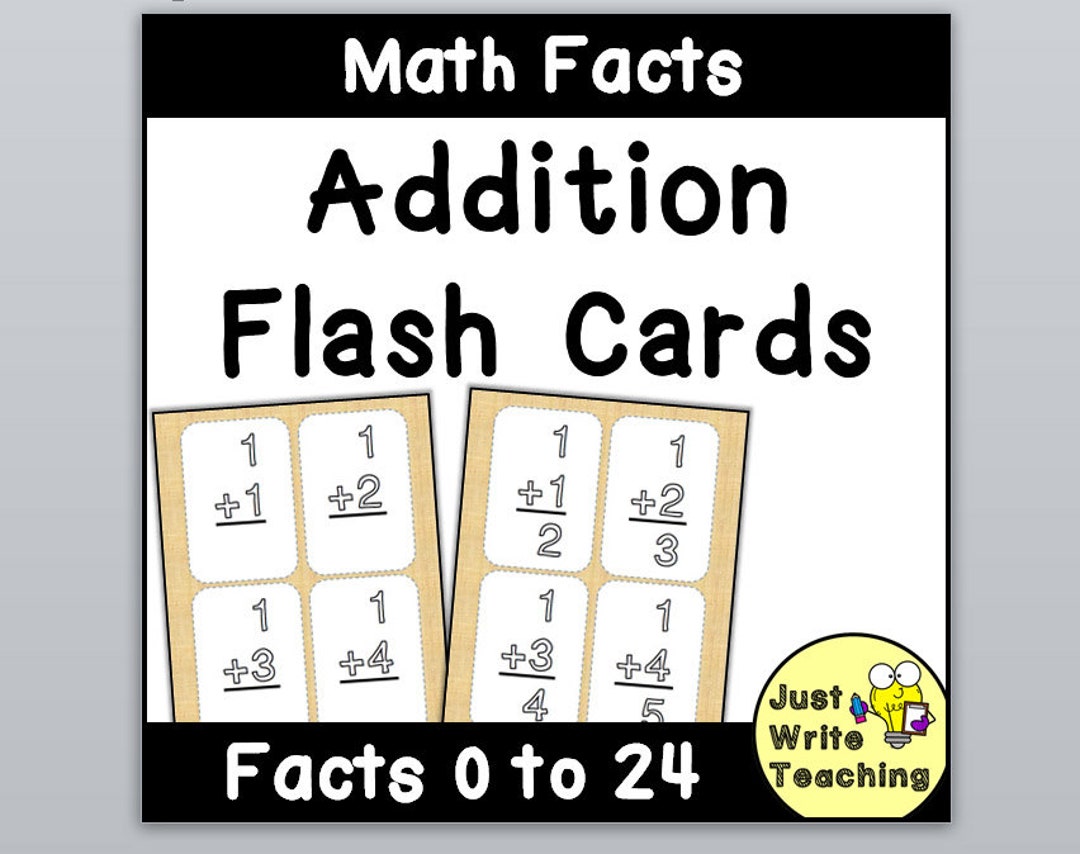 Addition Flash Cards - Elementary Math - Distance Learning - Etsy