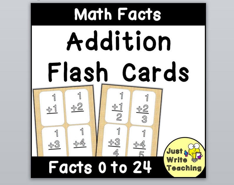 Addition Flash Cards Elementary Math Distance Learning - Etsy