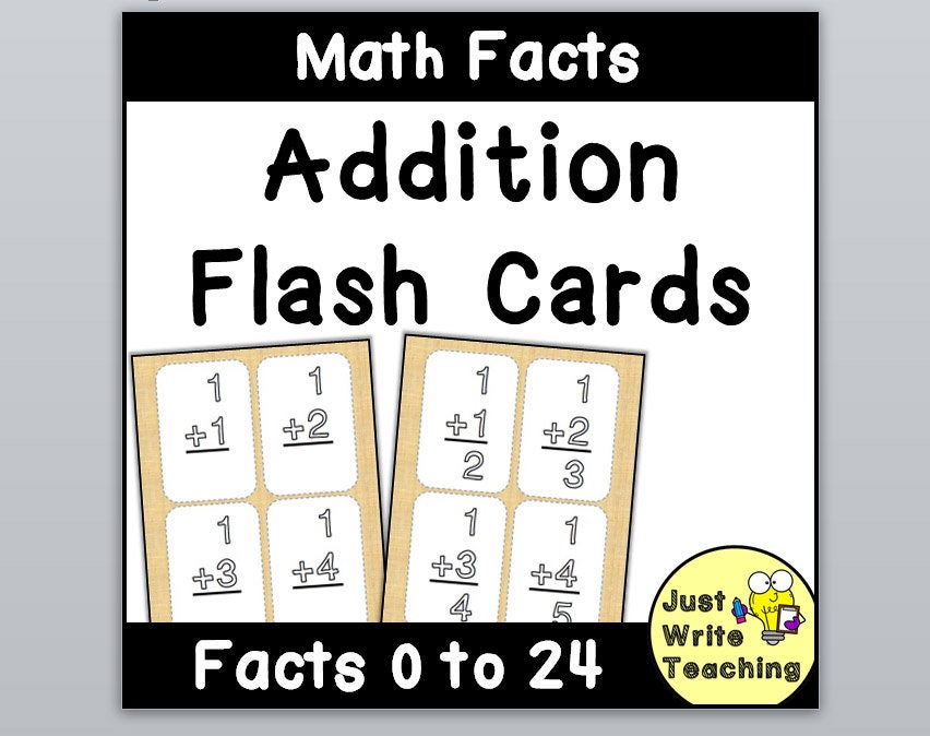 Addition Flash Cards - Elementary Math - Distance Learning - Etsy