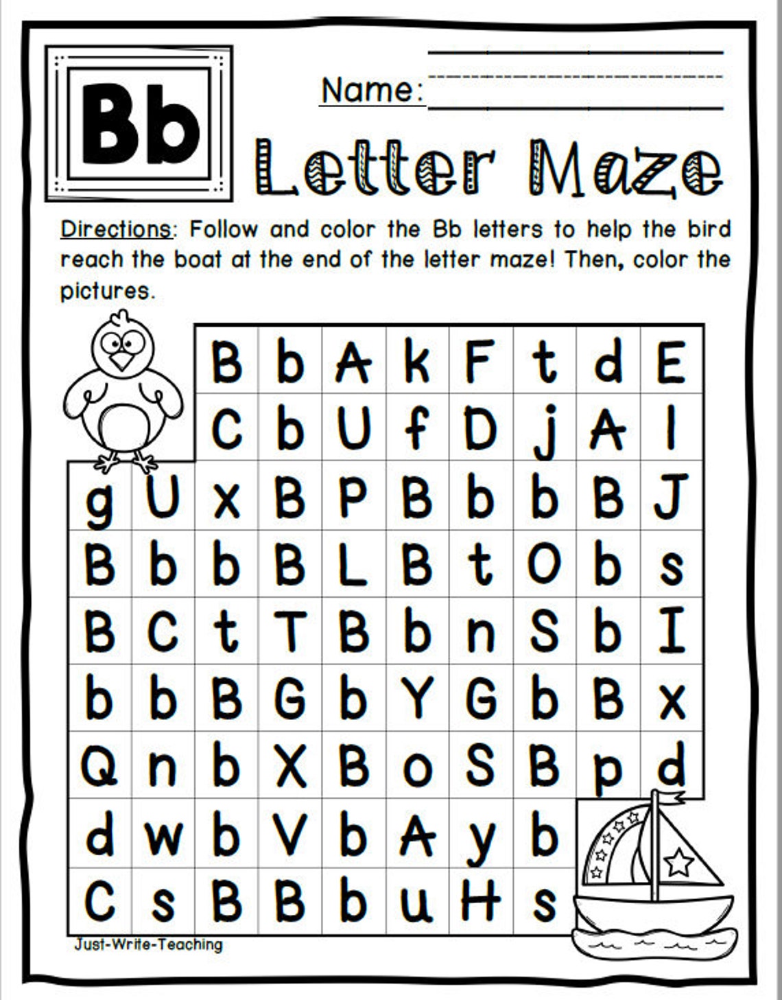 Letter B Practice Games and Activity Pack - Etsy