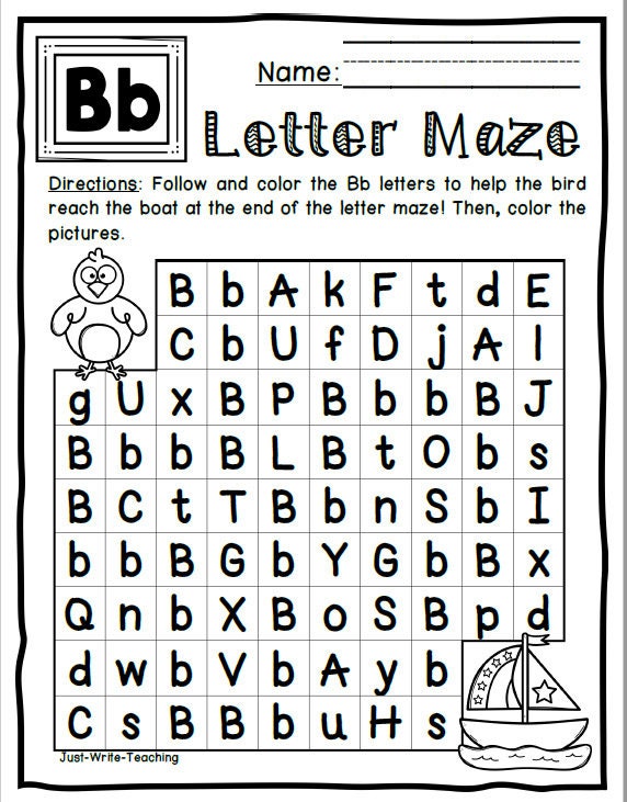 Letter B Practice Games and Activity Pack - Etsy