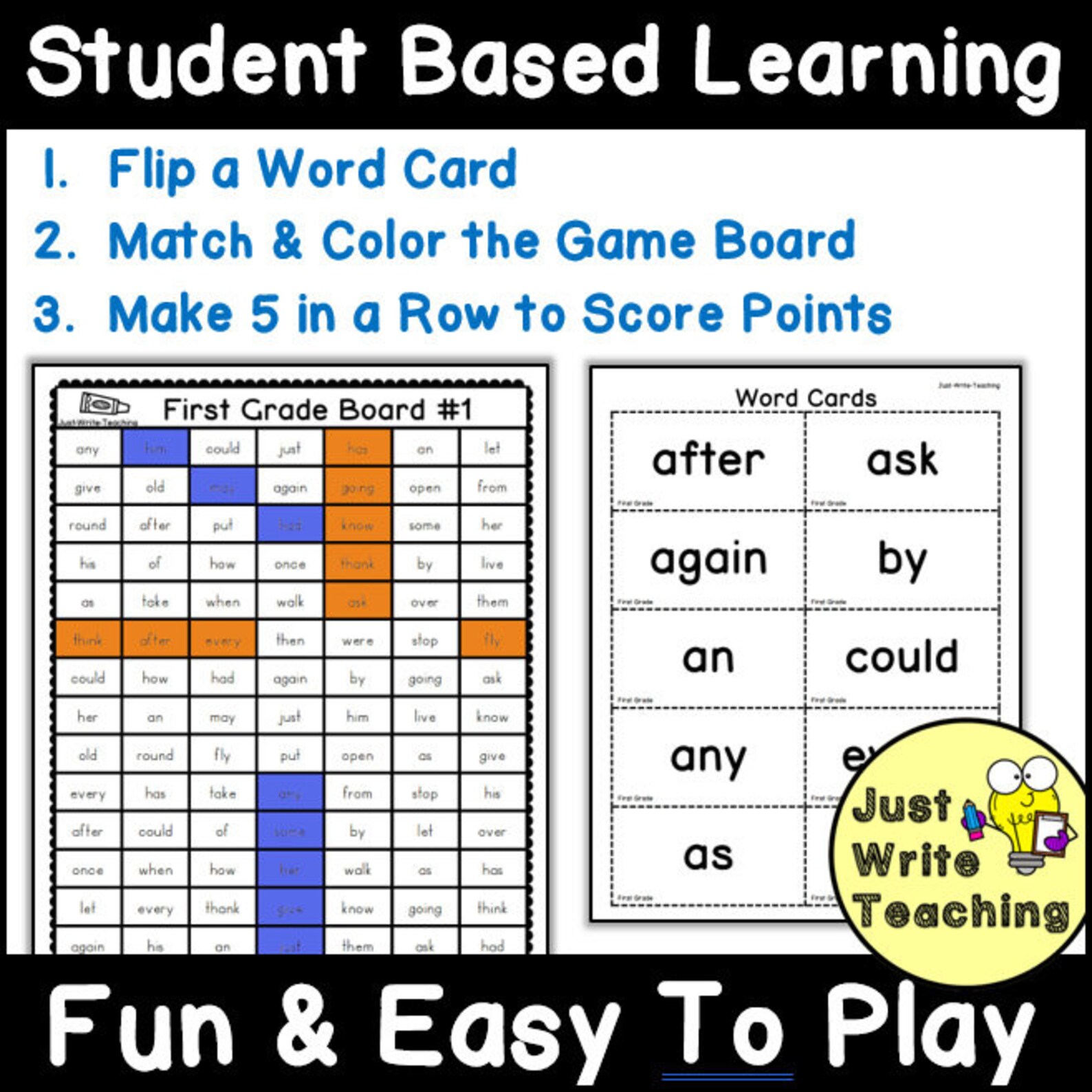 Connect 5 Sight Words Game - BUNDLE - Etsy