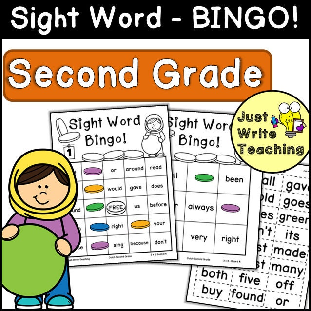 Sight Word Bingo Dolch Second Grade - Etsy